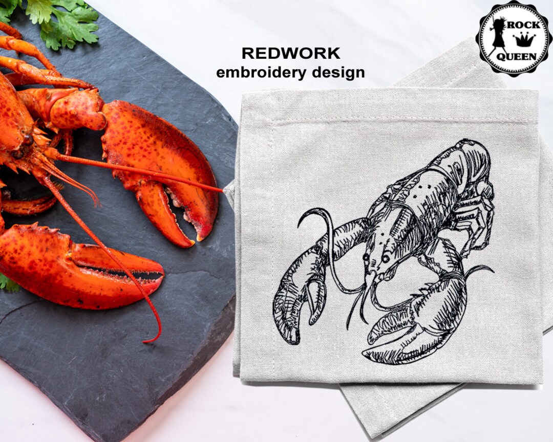 Embroidery File Lobster Lobster Sea Anchor Seafood Ocean Lobster ...