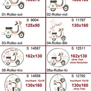 Stickdateien Roller Comic Retro Roller 4 Motive, 8 Dateien, Ab 10x10 ...