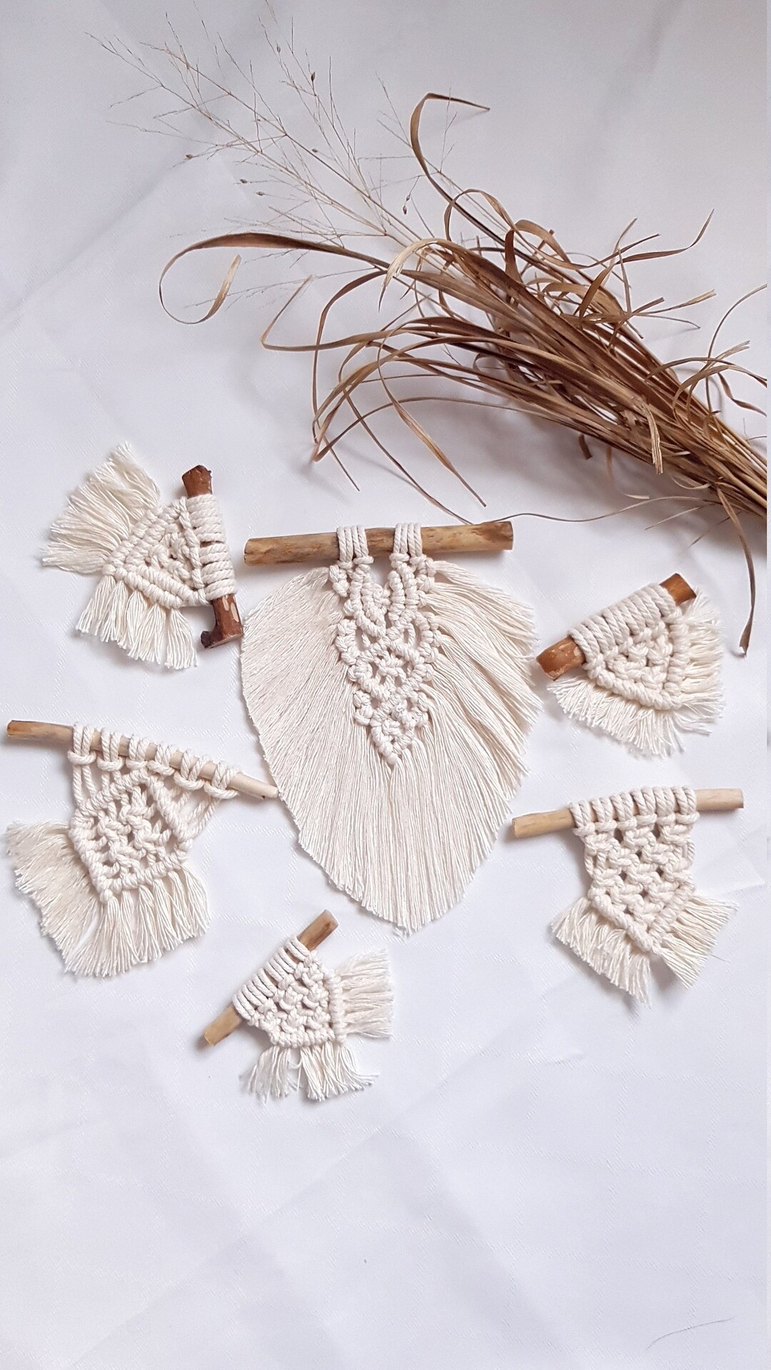 Mini Macrame Hanger,mini Car Charm,mini Boho Hanging,rearview Mirror ...