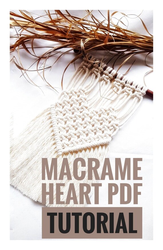 Macrame Heart Pattern /weaving patterns /How to tutorial wall | Etsy