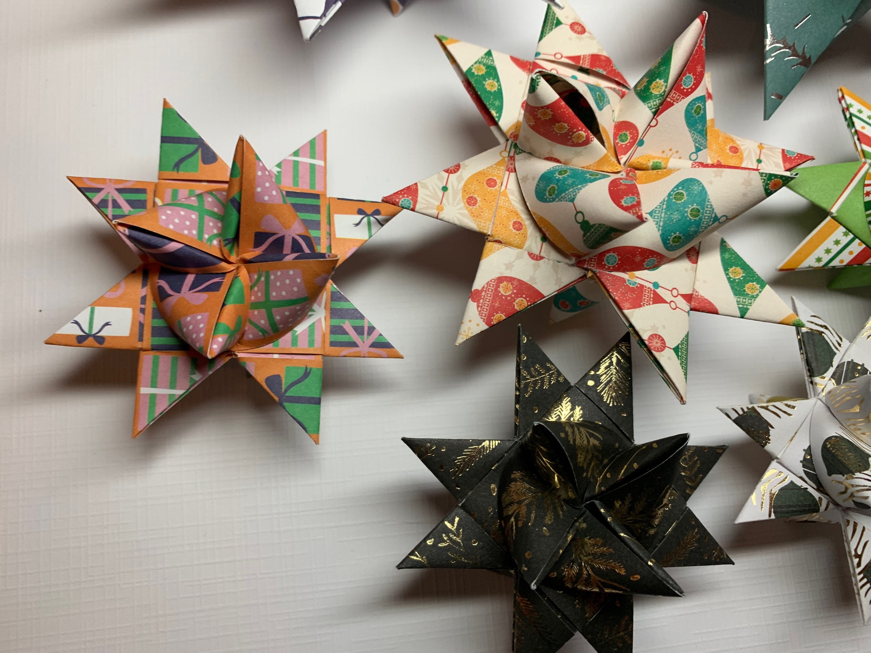 8 Froebel Stars in a Set Beautiful Christmas Patterns for - Etsy