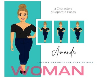 Woman Clipart Illustration Girl Graphic Clip Art | Etsy