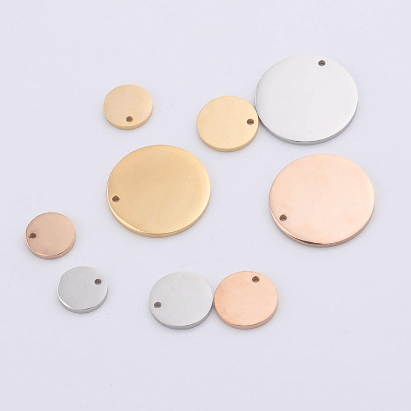 10pcs Round Circle Stainless Steel Tags Stamping Blanks Metal - Etsy