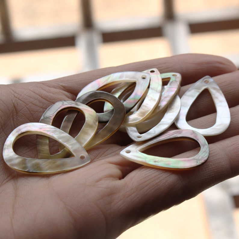 2pcs 20x30mm Tear Drop Shell Charms Natural Shell Pendant - Etsy