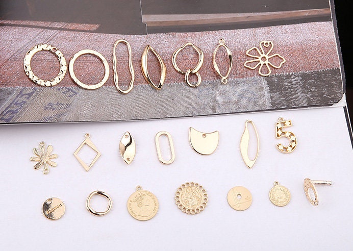 10pcs Gold Geometric Pendant Charm Earring Charms Unique - Etsy
