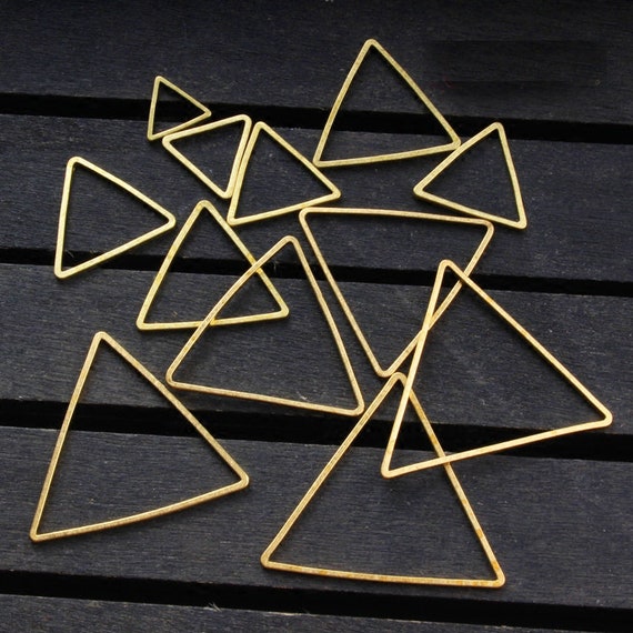 10pcs Brass Triangle Geometric Charms Raw Brass Charm Pendant - Etsy
