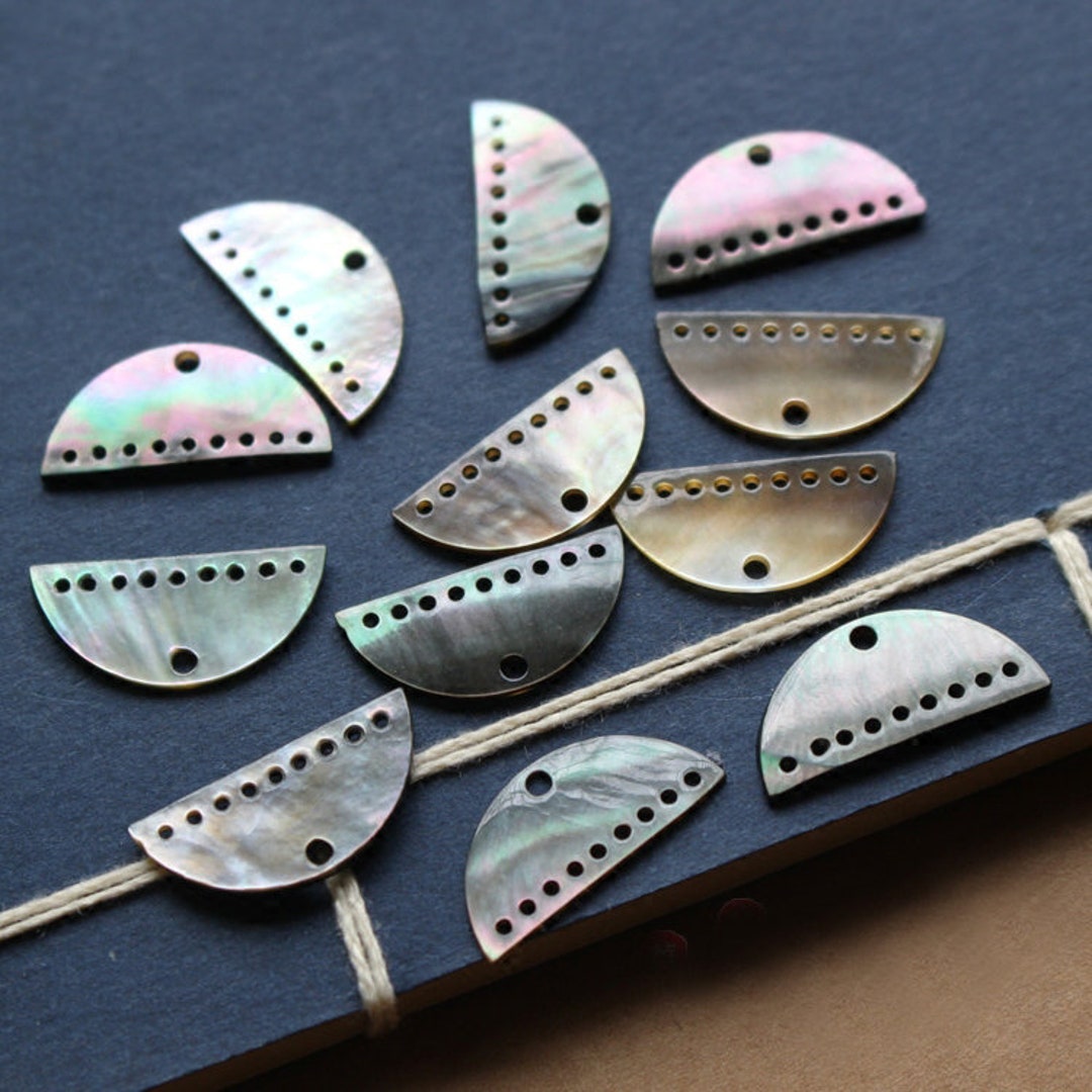 2pcs Half Circle 10x20mm Shell Charms Natural Shell Pendant Charm ...