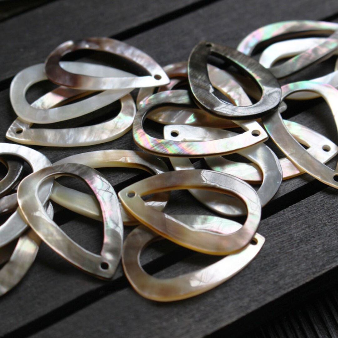 2pcs 20x30mm Tear Drop Shell Charms Natural Shell Pendant Charm Pendant ...