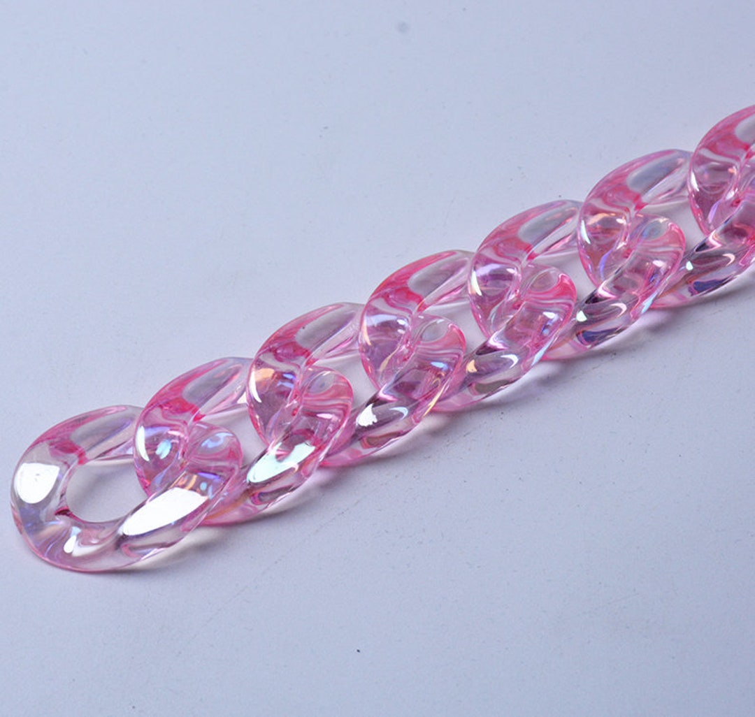 25pcs Translucent Acrylic Chain Oval Links 30x20mm Plastic Curb Chain ...
