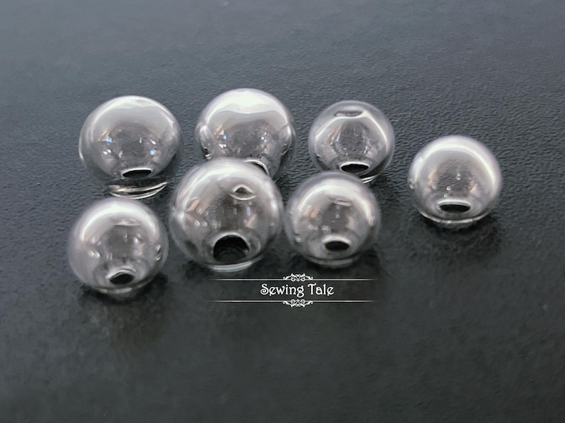 5 Pieces Mini Empty Glass Ball Bottles Pendant Charms Vials Wish ...