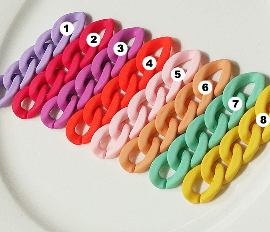 100pcs Matt Links Acrylic Chain Links Open Link Size 22x16mm Plastic ...
