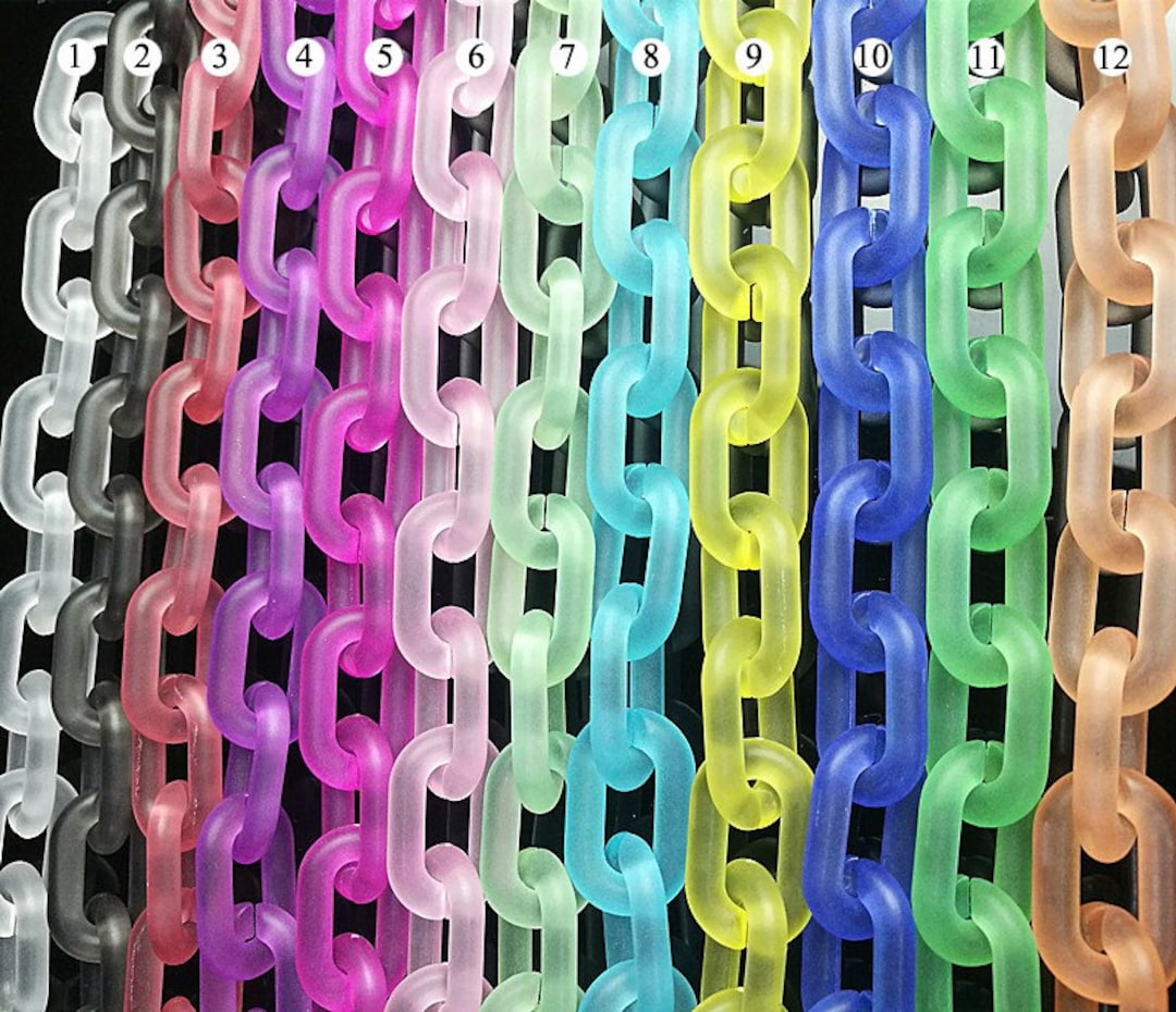 100pcs Acrylic Chain Links 19x31mm Matt Plastic Open Links Matte ...