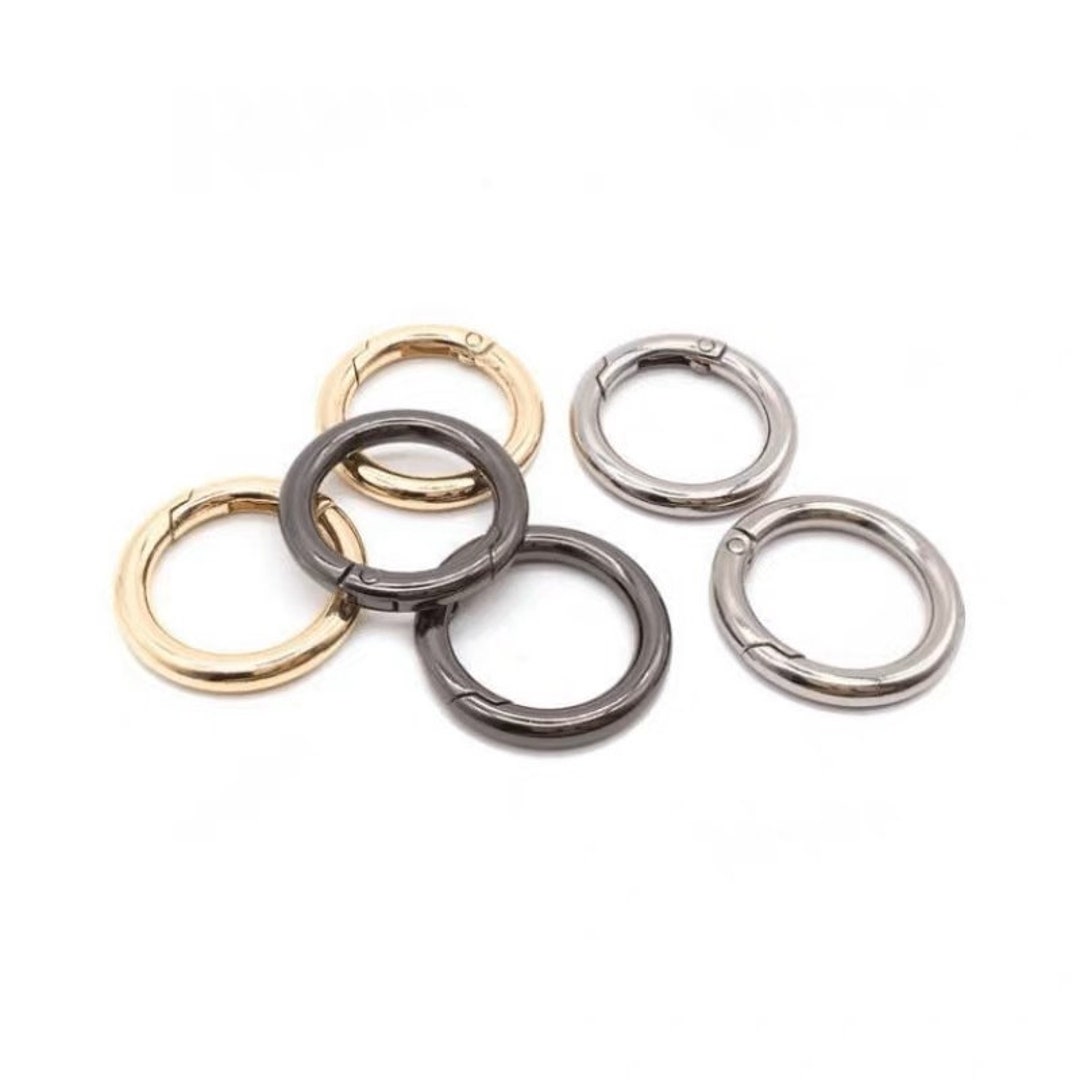 2pcs Spring Ring Lobster Clasps Flat Split Ring for DIY Chain Jewelry ...