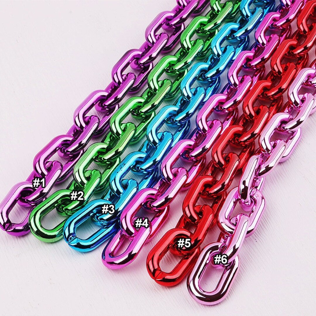 100pcs Acrylic Chain Oval Links 31x19mm Plastic Curb Chain Link Plastic ...