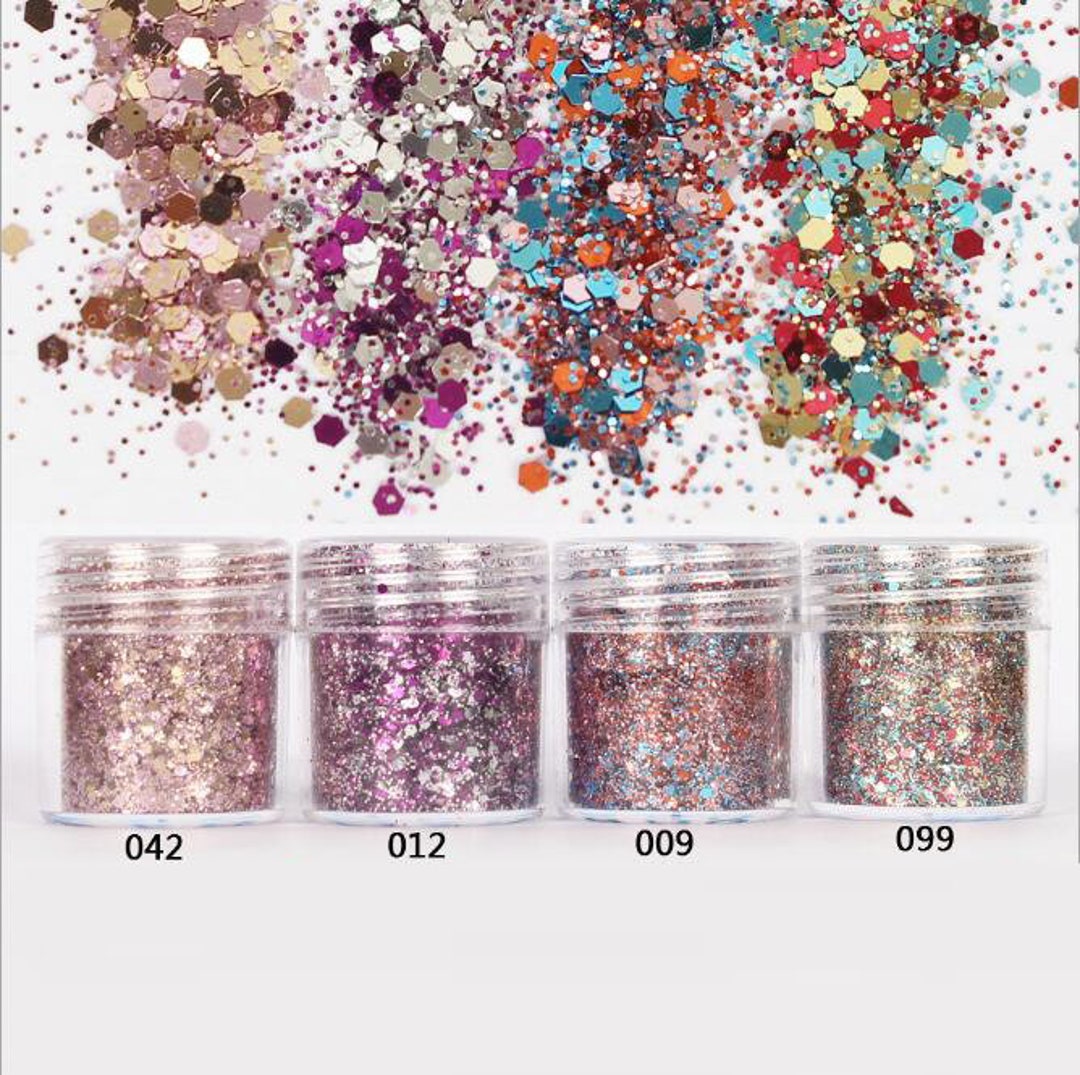 A Set of 4 Boxes Holographic Mixed Glitter Powder Silicon Mold Filler ...