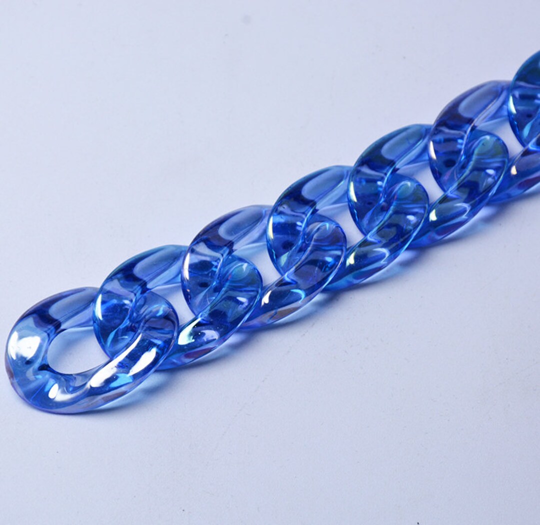 25pcs Translucent Acrylic Chain Oval Links 23x17mm Plastic Curb Chain ...
