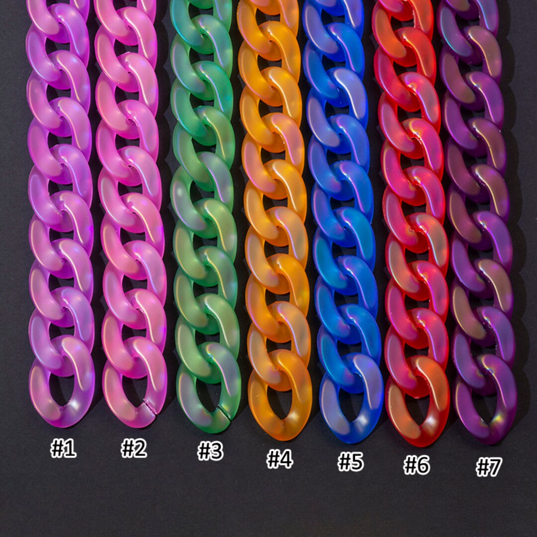 30pcs Mixed Color Acrylic Chain Oval Links 30x21mm Translucent Plastic ...