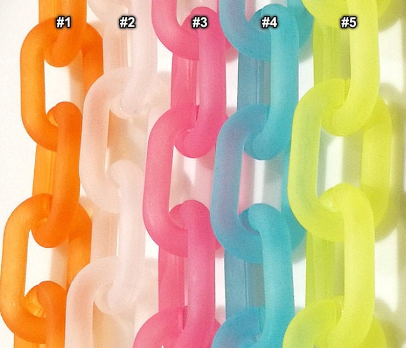 100pcs Acrylic Chain Links 17x27mm Translucent Plastic Open Links Matte ...