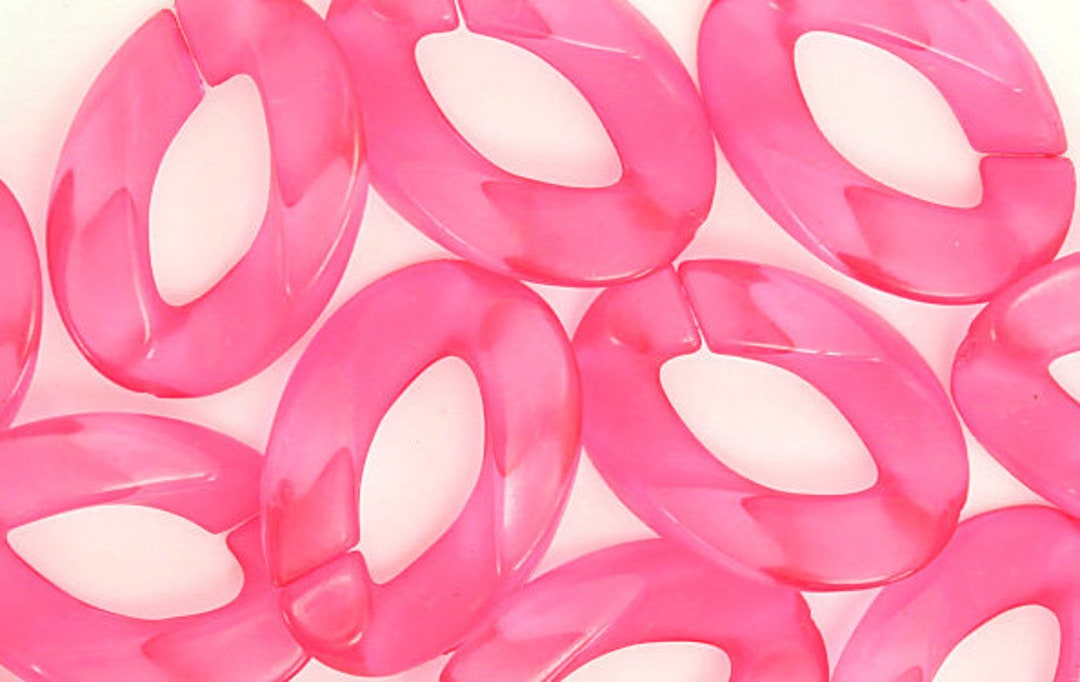 100pcs Acrylic Chain Links Open Link Size 24mmx18mm Plastic Chain Links ...