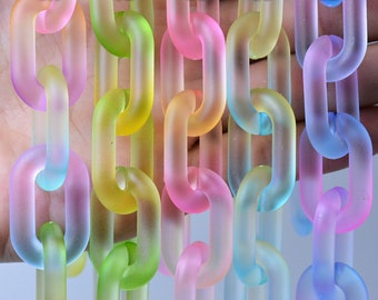 25pcs Iridescent Acrylic Chain Links 20x30mm Translucent | Etsy