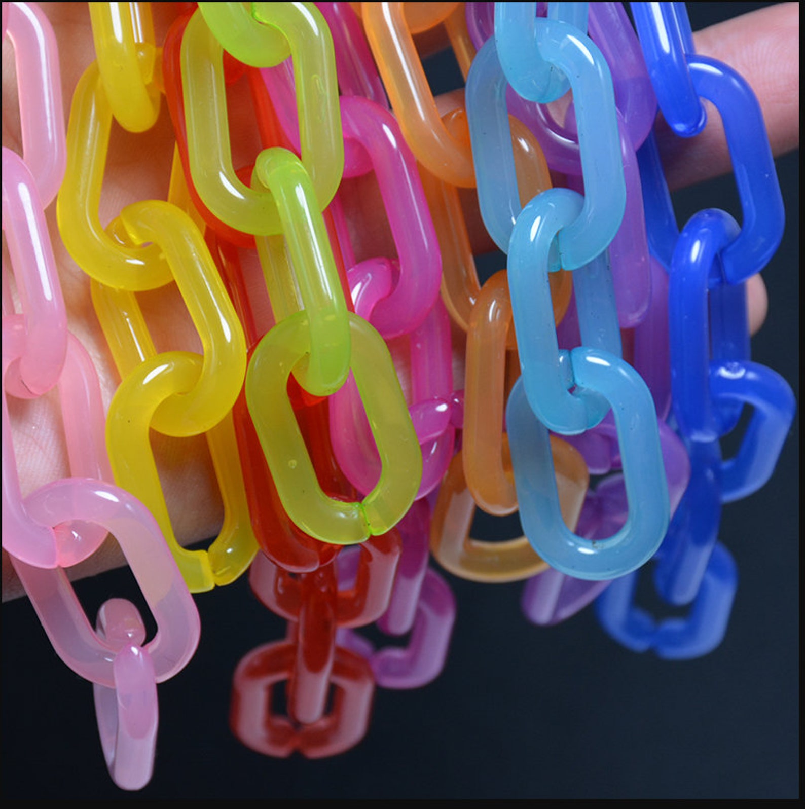 25pcs Translucent Acrylic Chain Oval Links 23x17mm Plastic - Etsy