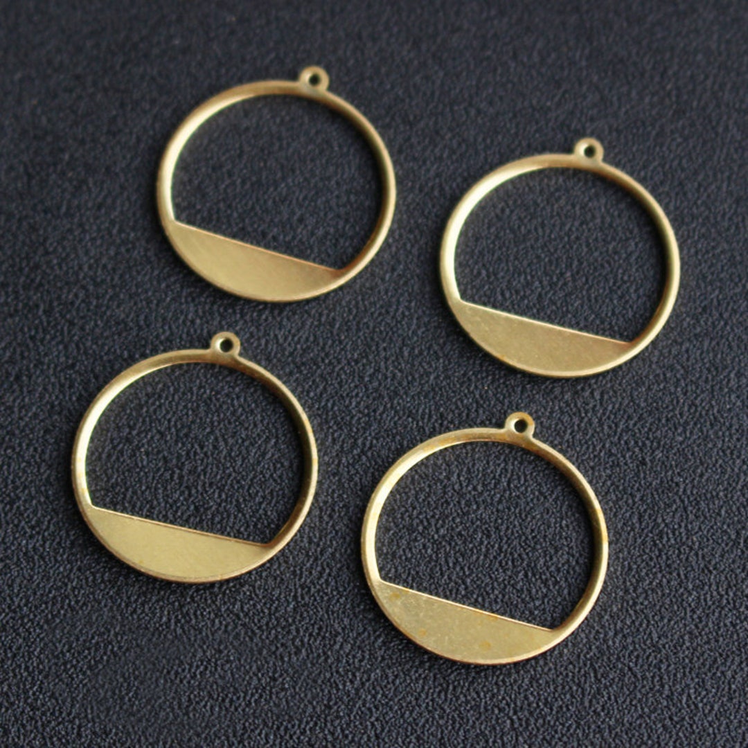 10pcs Brass Circle Geometric Charms 20mm Raw Brass Charm Pendant Spacer ...