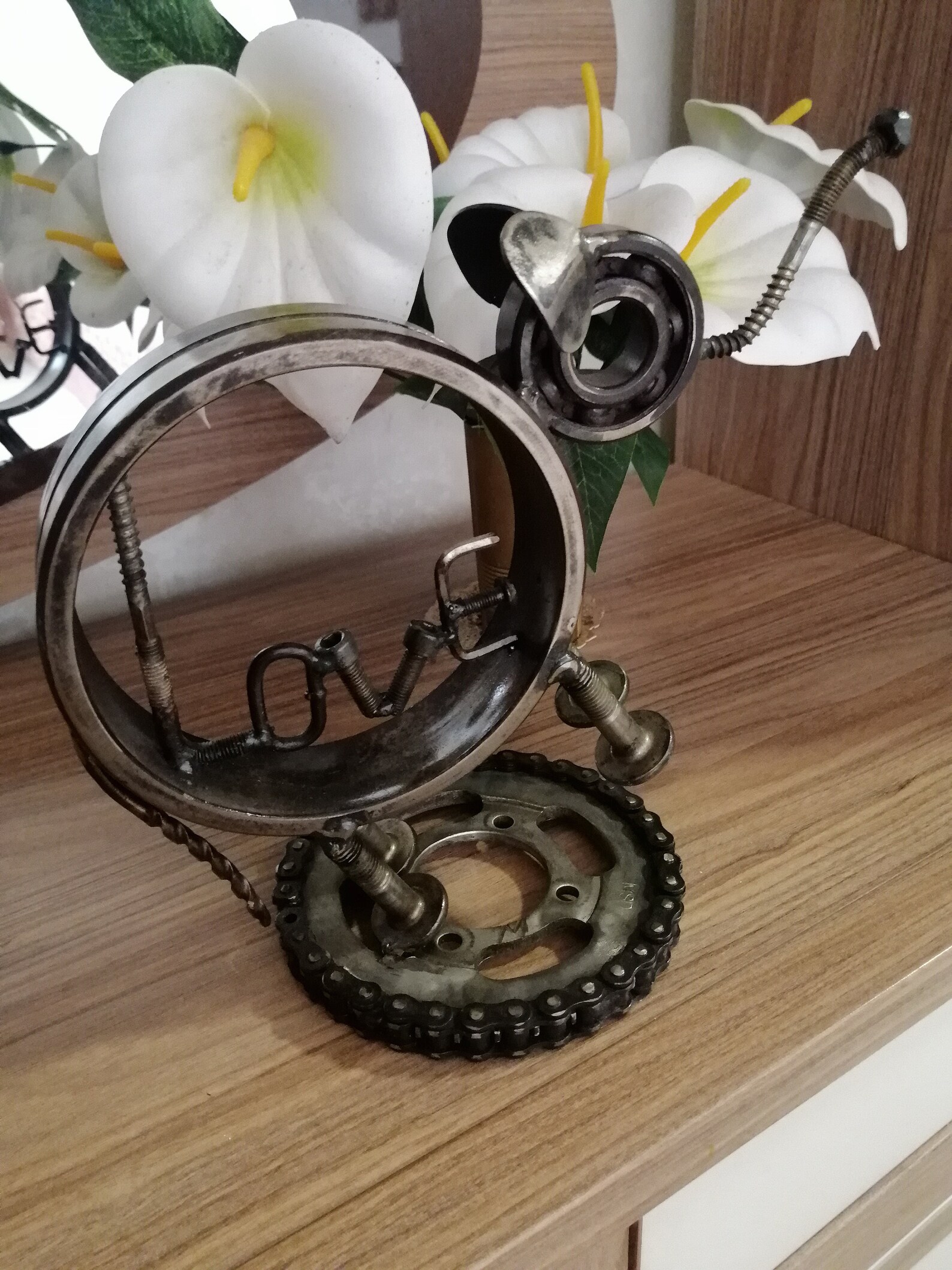 Elephant Metal Sculpture Recycled Metal Art Sculpture Morrocan Work Art ...