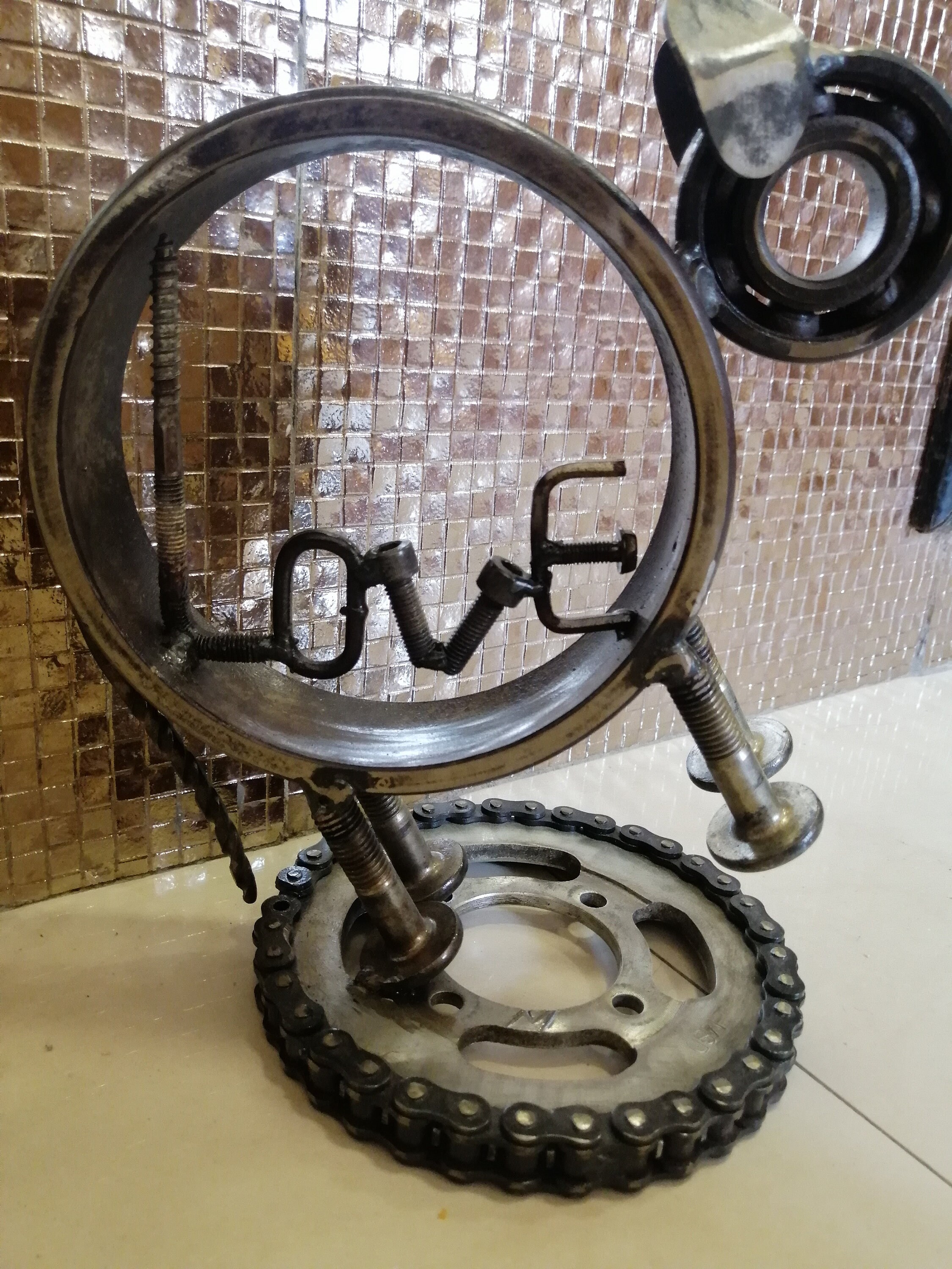 Elephant Metal Sculpture Recycled Metal Art Sculpture Morrocan Work Art ...