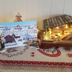 Print: Folk Art winter at Cherry Tree Farm - Etsy