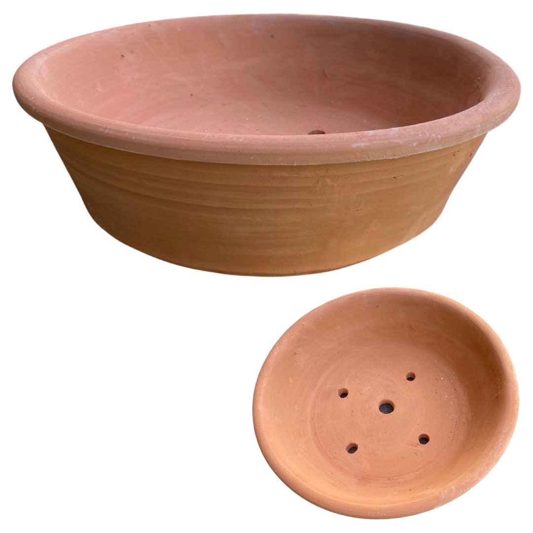 Handmade Terracotta Planter Bowl W Five Drainage Holes Bonsai Pot 10 3 Terracotta Plant Dish Clay Unglazed Pot. Holes for Root Health Etsy UK