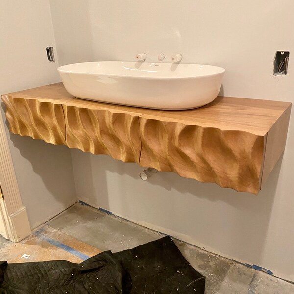 Floating Wood Vanity - Etsy