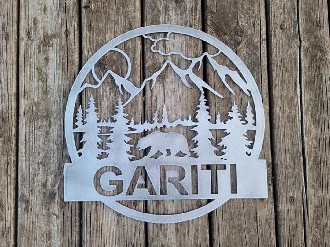 Bear Woods Monogram-custom Sign-metal Sign - Etsy