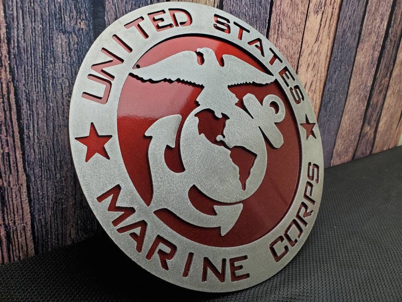 US Marine Corps 3 Tone Metal Sign Authorized Seller for | Etsy
