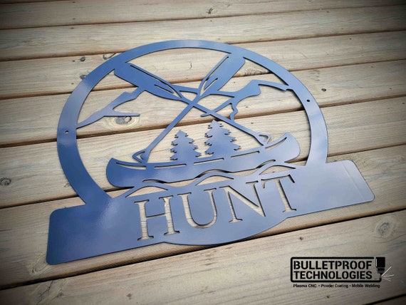 Canoe & Oars Monogram Sign-metal Sign | Etsy