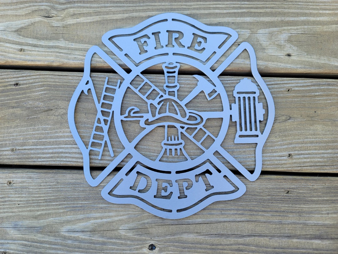 Fire Department-fireman Maltese Cross- Metal Sign - Etsy