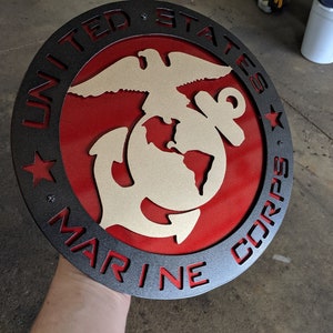 US Marine Corps 3 Tone Metal Sign Authorized Seller for | Etsy
