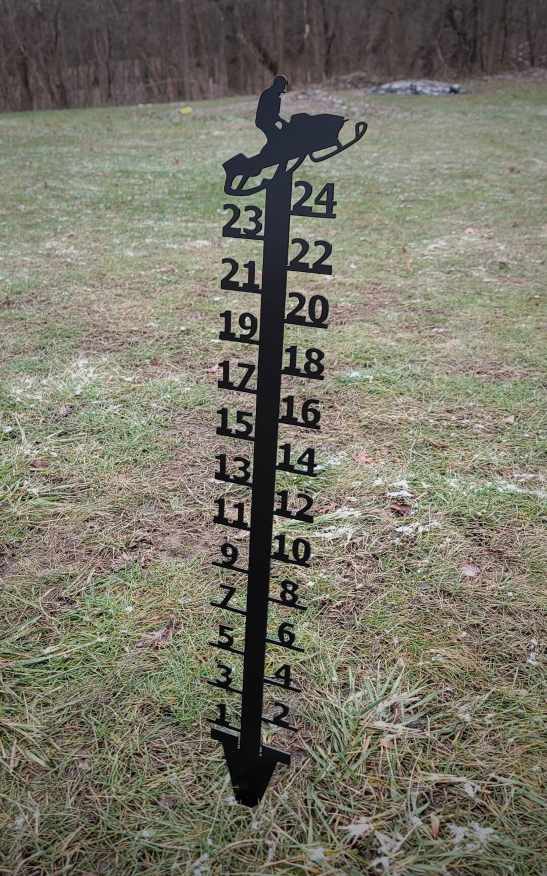 24 Snow Depth Gauge, Snow Mobile, Metal, Snow Fall Meter, Snow Ruler - Etsy