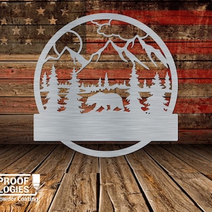 Bear Woods Monogram-custom Sign-metal Sign - Etsy