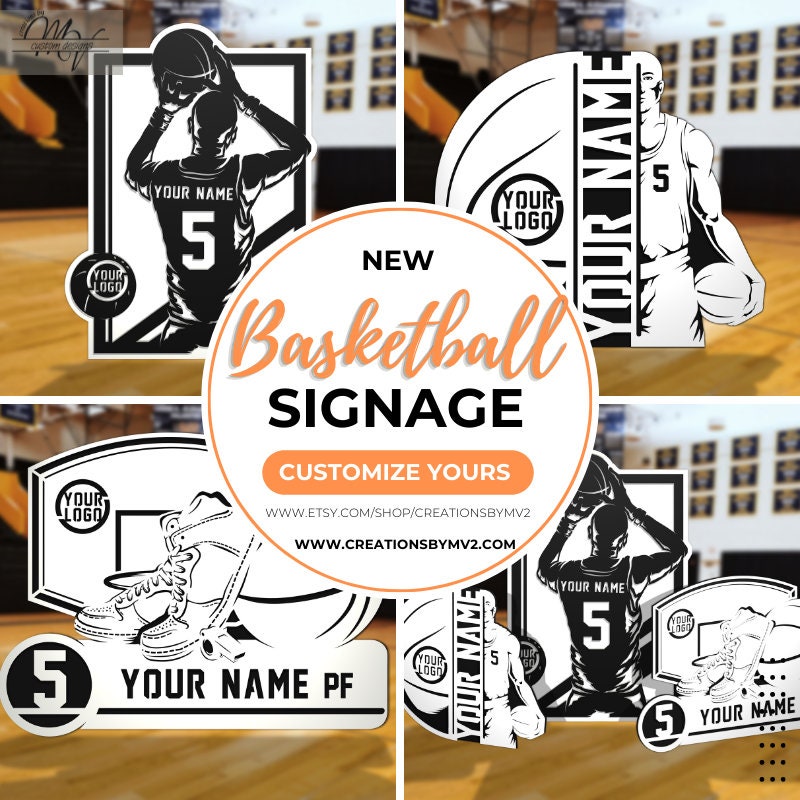 Basketball Themed Signs Customized for Your Team or Player - Etsy