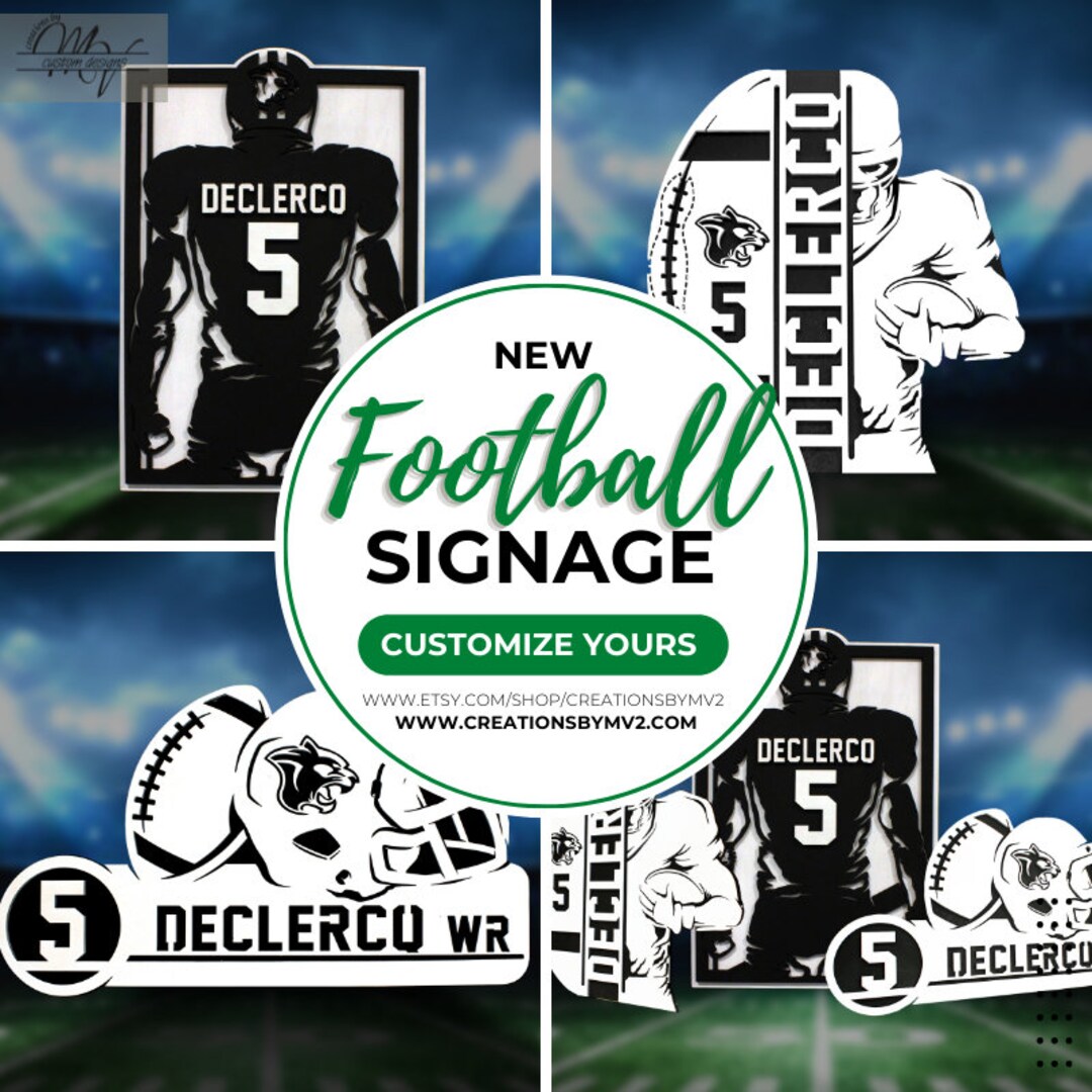 Football Themed Signs Customized for Your Team or Player - Etsy