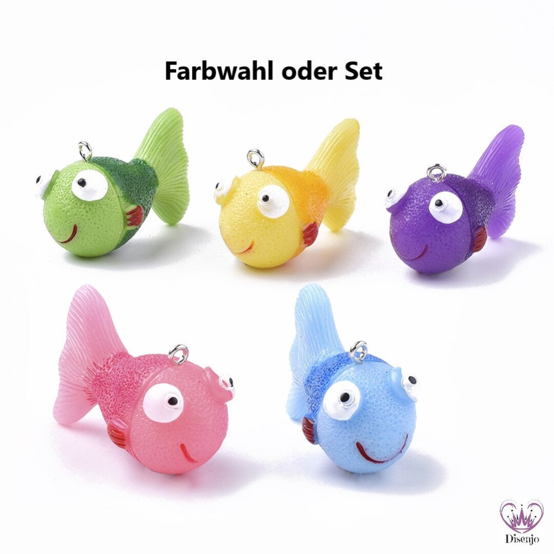 Pendant FISH Fimo 37 X 25 Mm / Color Choice or Set / Fish Goldfish Sea ...