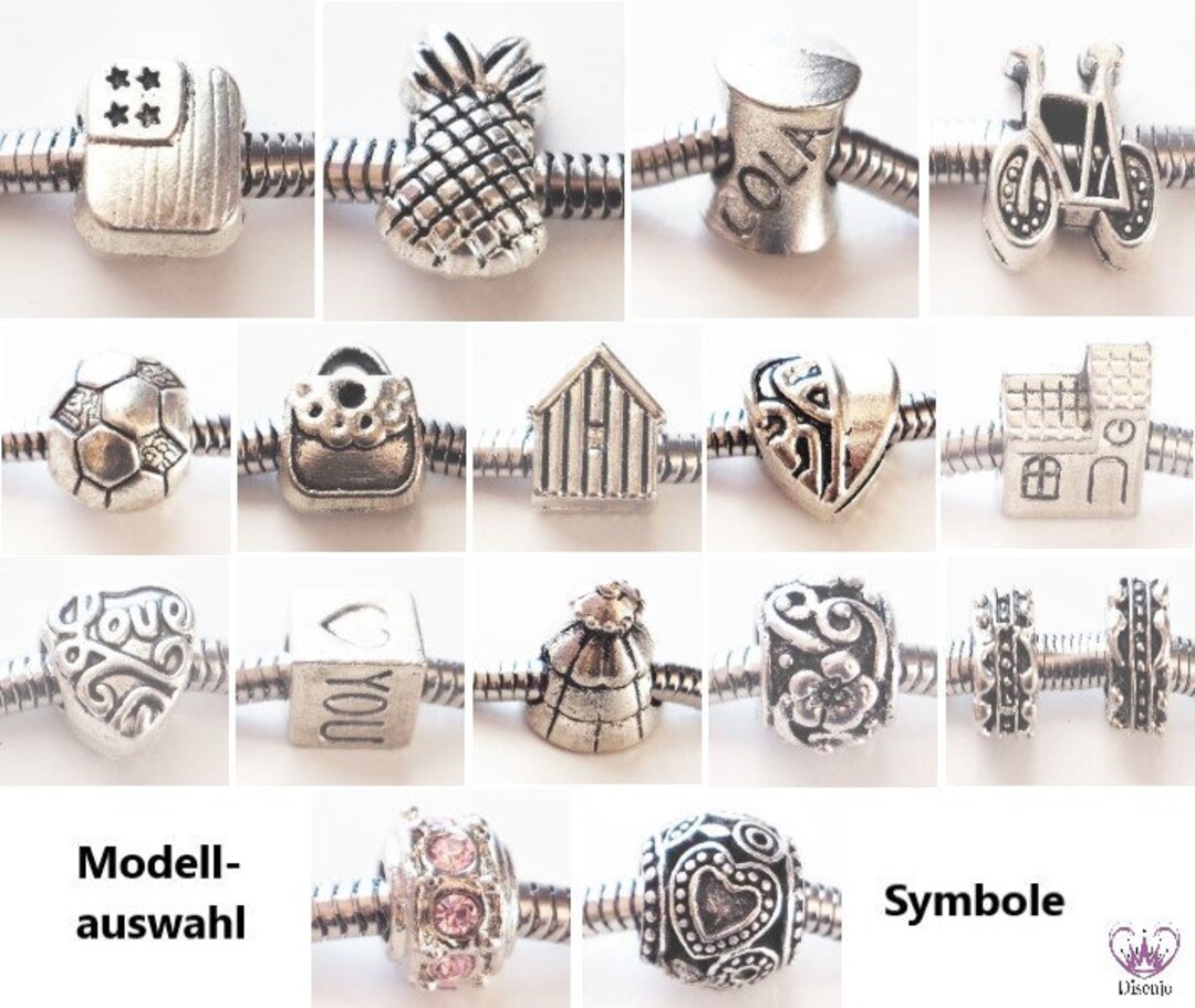 Module Bead SYMBOLS Metal Beads / Model Selection / Large Hole Beads ...