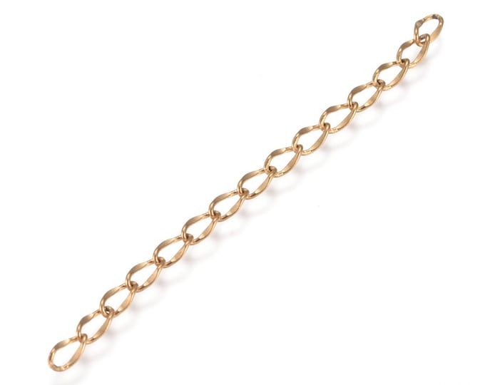 10/50x STAINLESS STEEL 18k IP Gold-plated / Chain Extension 50 Mm ...