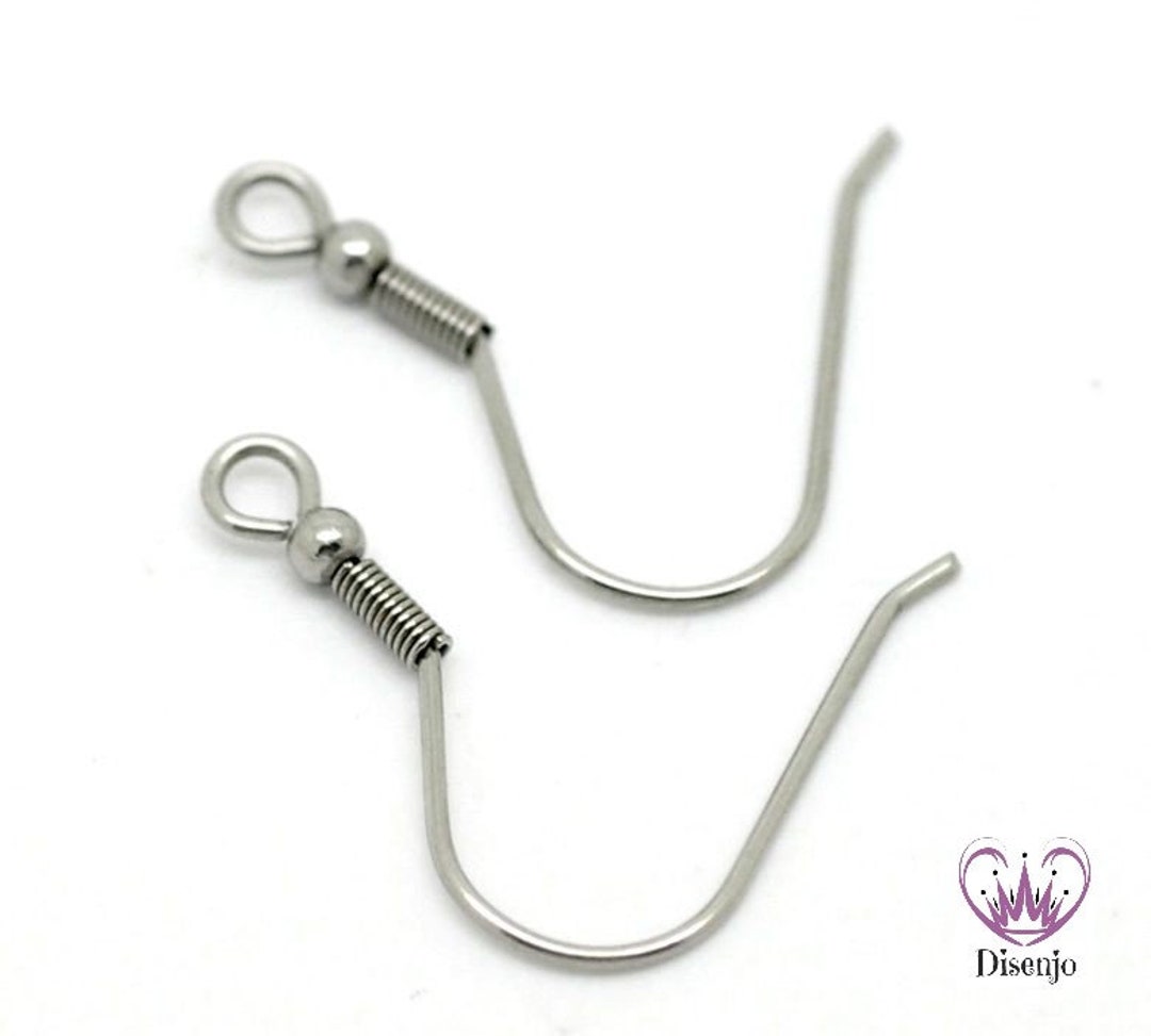 Ear Hooks STAINLESS STEEL With Pearl 20 X 18 Mm // 20/ 40/ 100x Piece ...