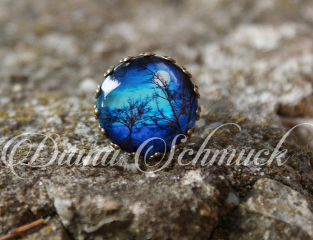 Blue Moon Ring, Moon, Ring - Etsy