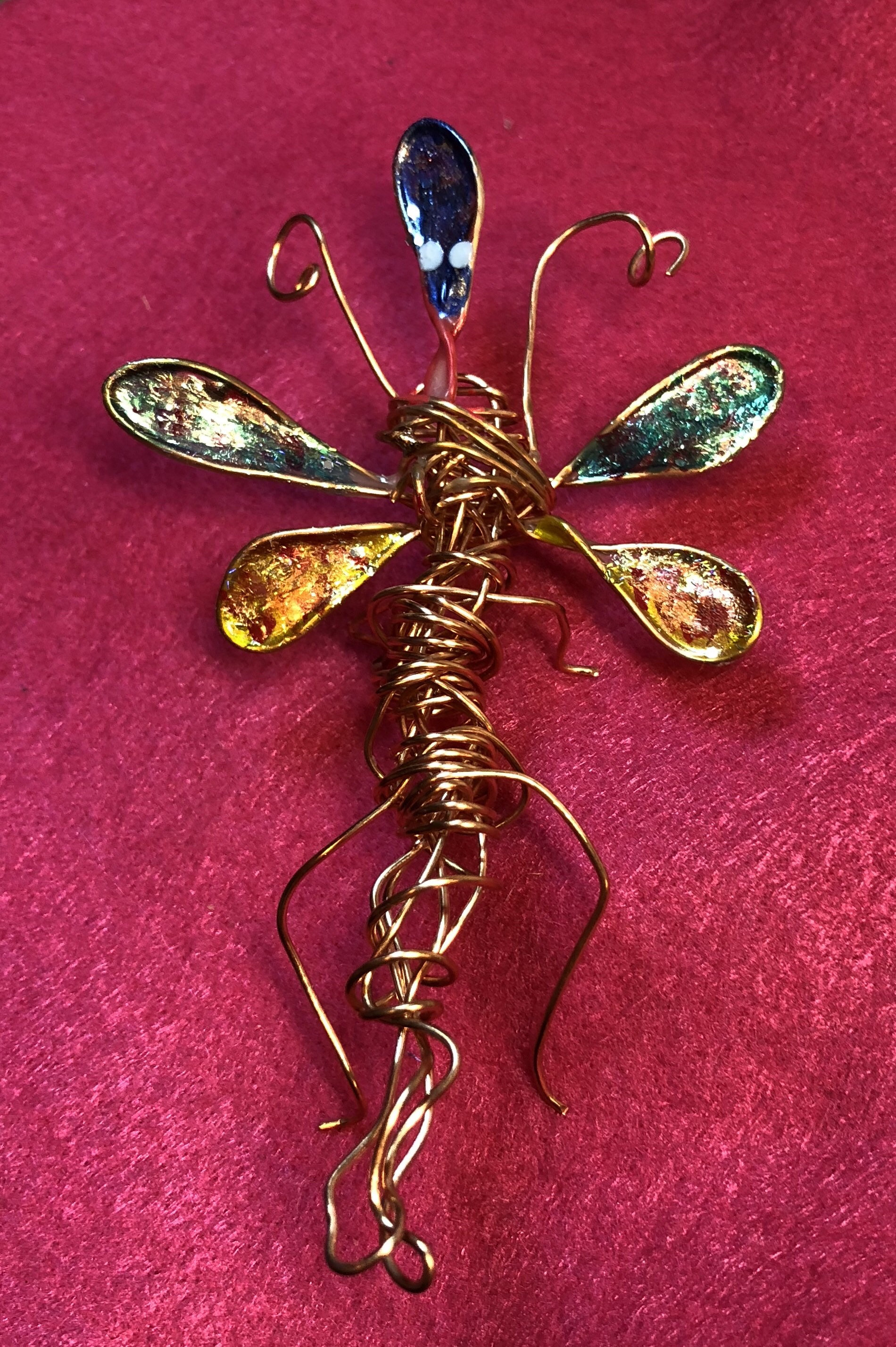 Dragonfly Flying Bug Armature Sculpture In Copper Wire Etsy