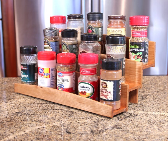 Wood Spice Rack Cherry Home & Living Spice Racks Kitchen Storage etna ...