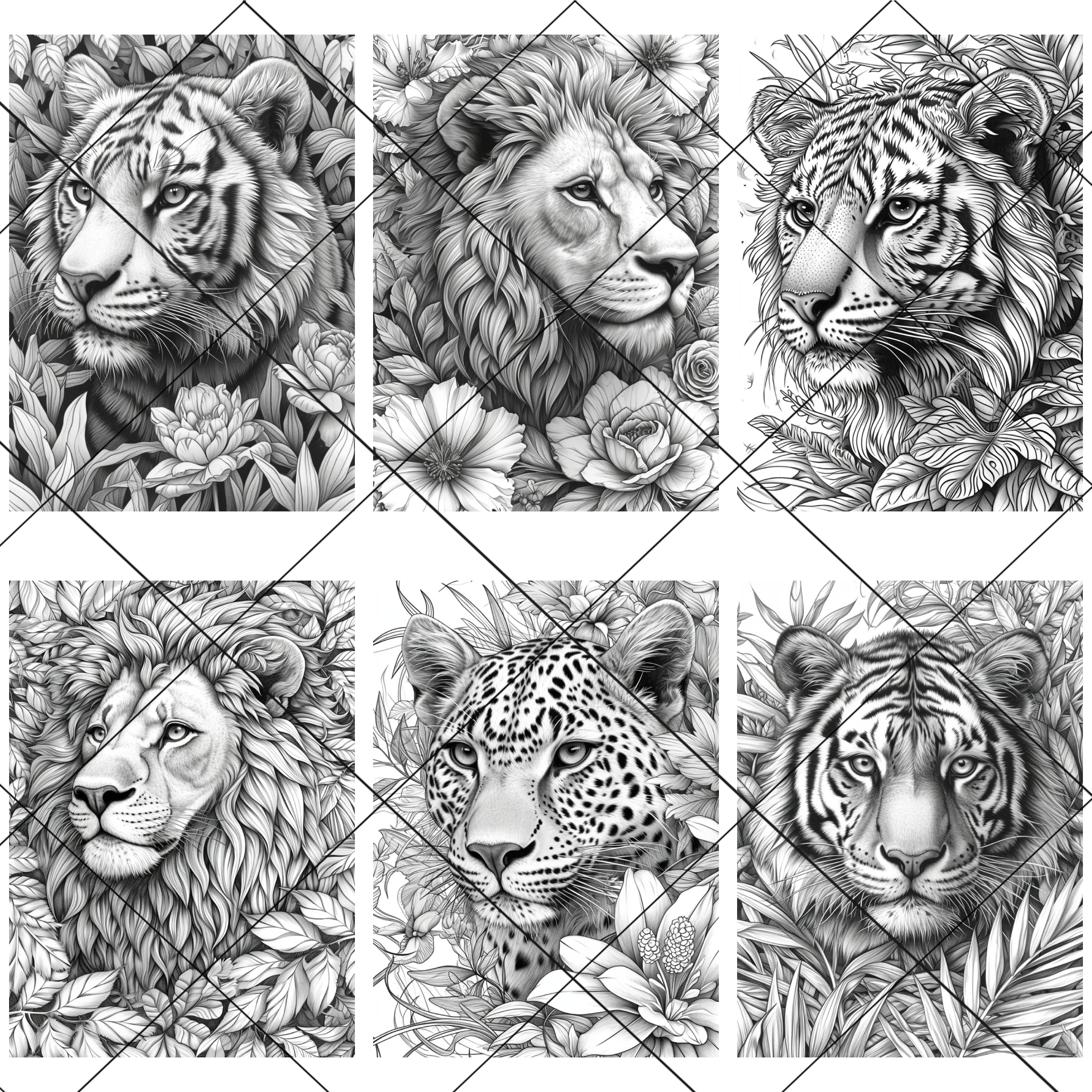 40 Premium Animals Coloring Pages | PNG | Printable | Resellable ...