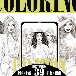39 Coloring Pages of Female Models | to Use or Resell | Resellable ...