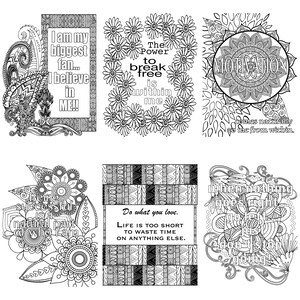 30 Positive Affirmations, Coloring Page, Motivational Quotes, Relaxing, Stress Relief, Printable ...